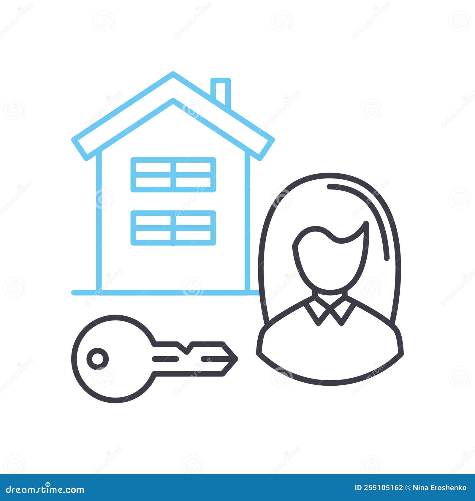 Lessee Line Icon, Outline Symbol, Vector Illustration, Concept Sign ...