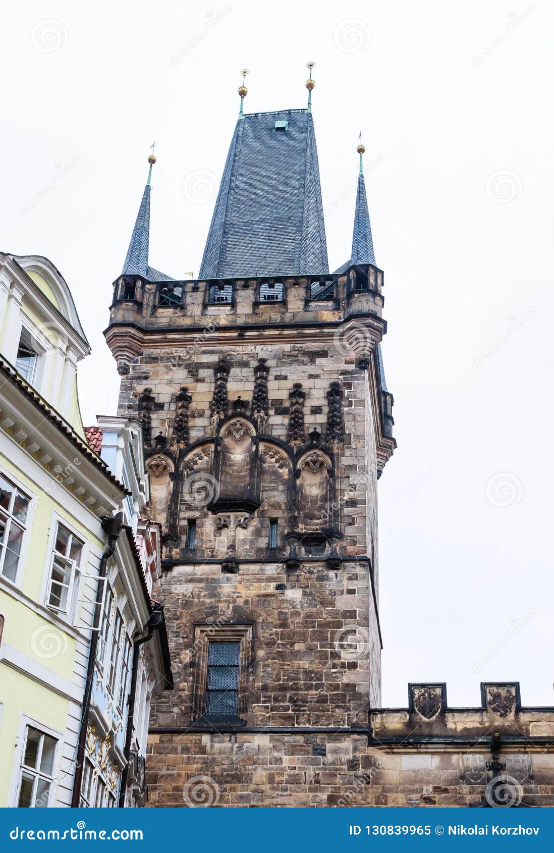 Lesser Town Bridge Tower. Prague Stock Image - Image of sightseeing ...