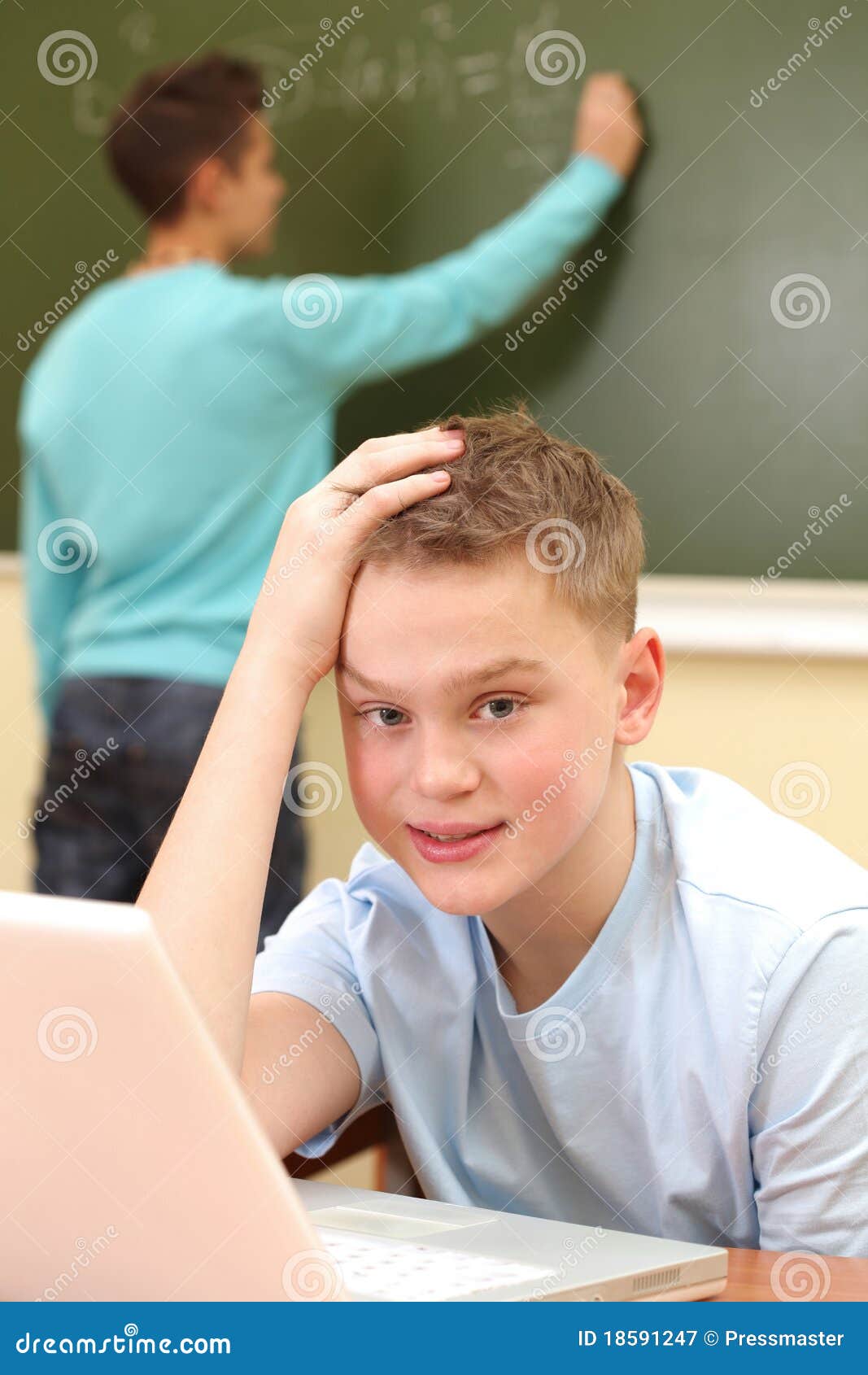 During lesson stock image. Image of learn, looking, attractive - 18591247
