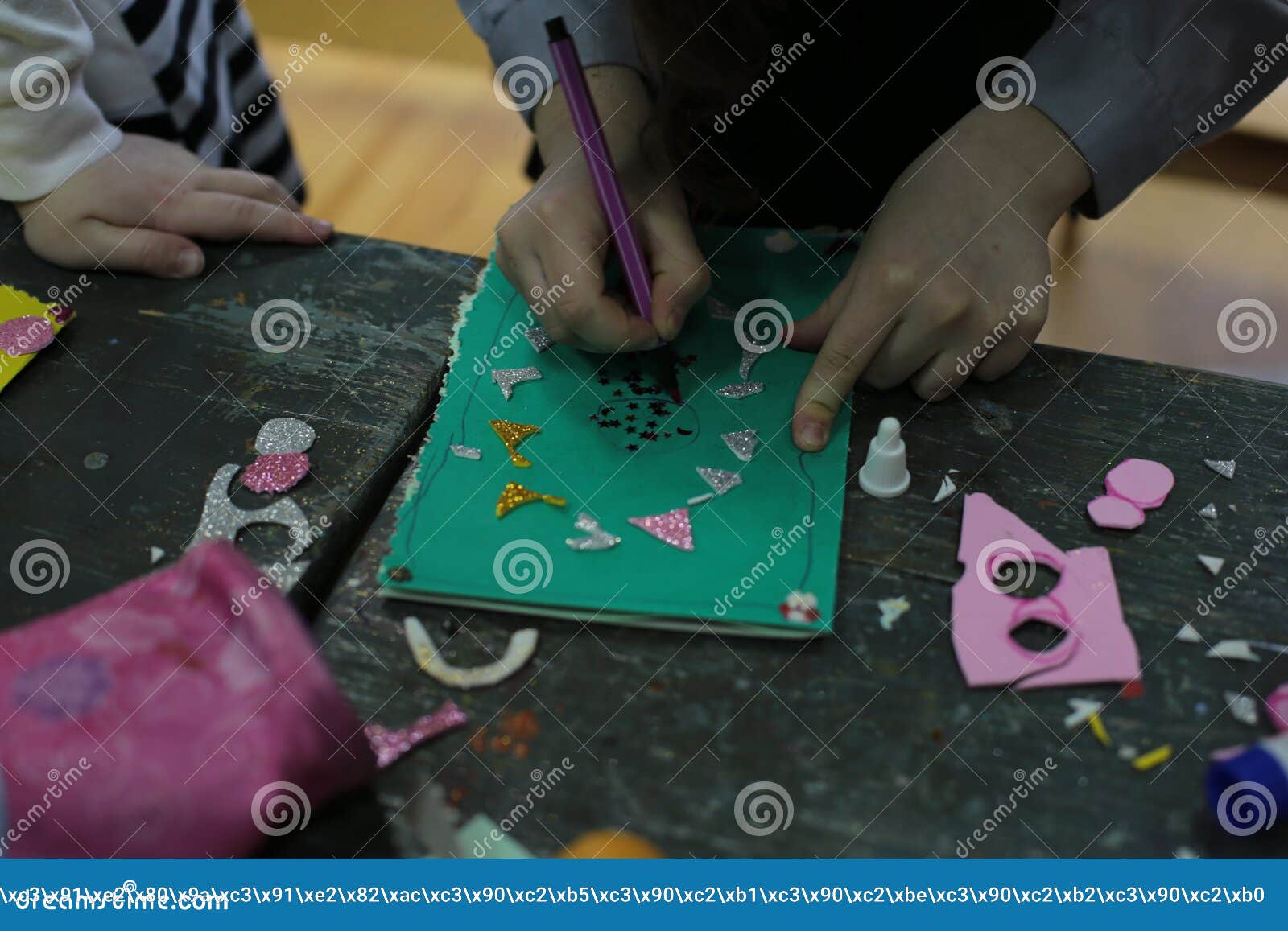 A Lesson in an Art School for Children on Paint, Modeling and ...