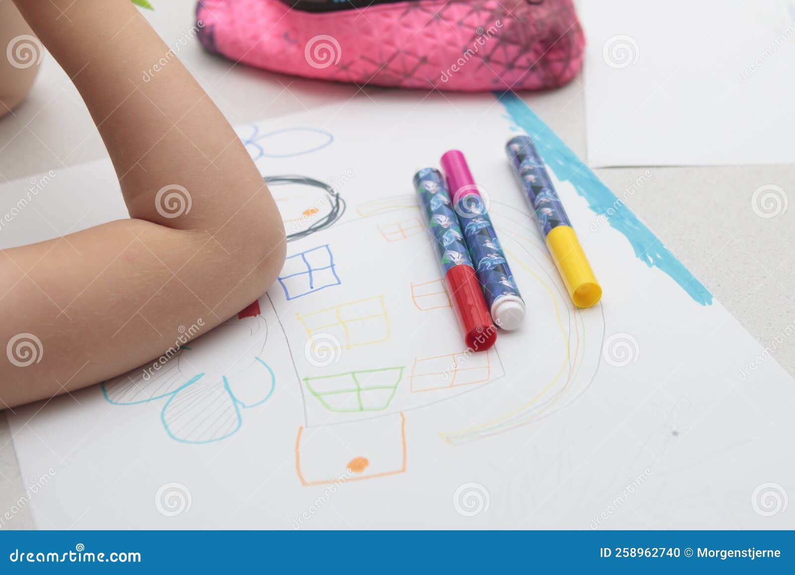 Lesson of Drawing for Children at School Stock Photo - Image of draw ...