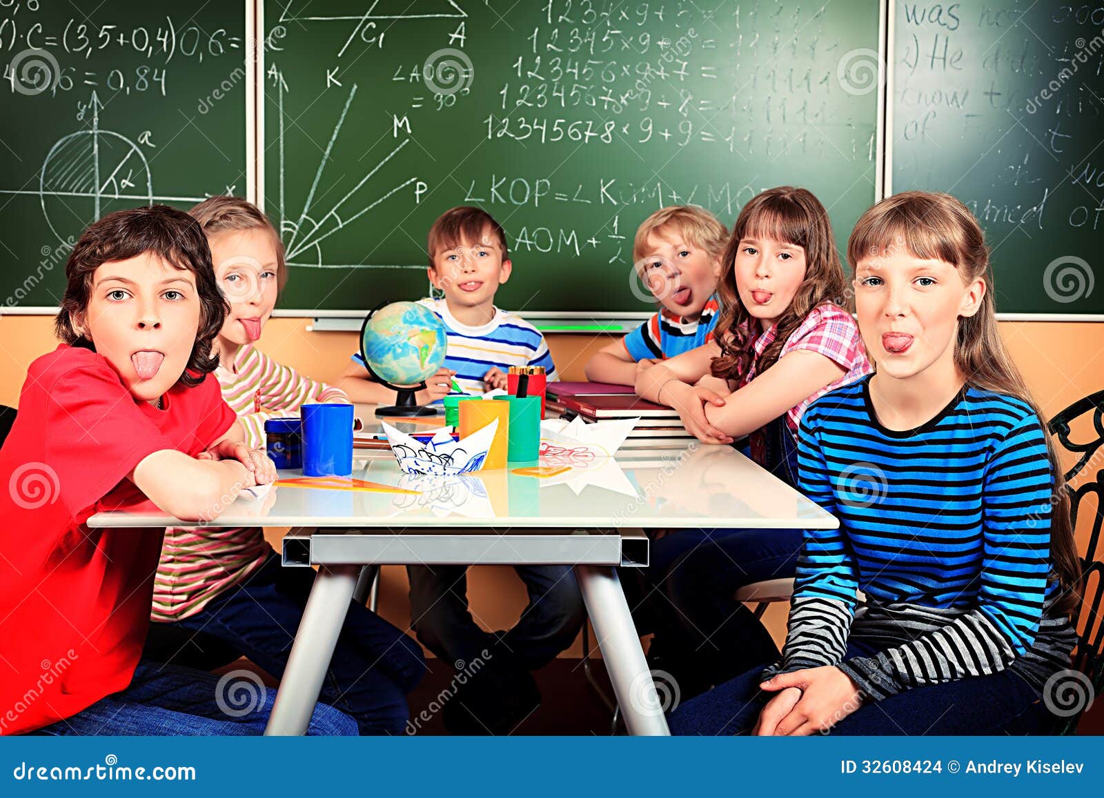 During the lesson stock photo. Image of beauty, kids - 32608424