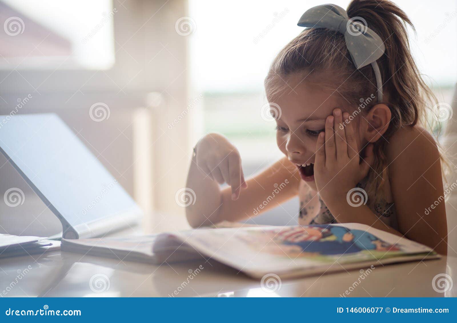 This Lesson is so Interesting Stock Image - Image of domestic, girl ...