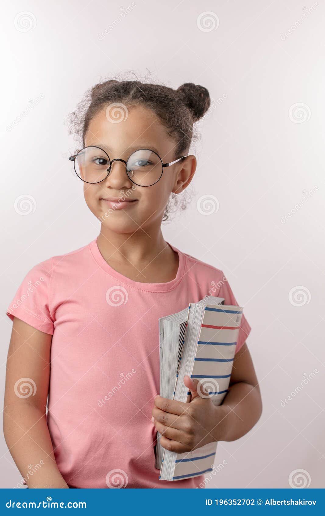 Lesson, Knowledge Concept. Clever Pupil in Stylish Pink Clothes Stock ...