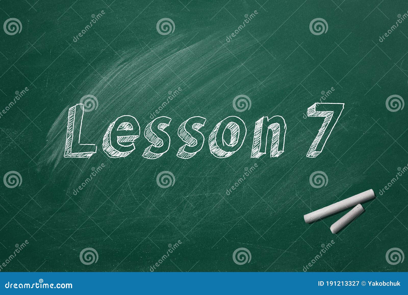 Lesson 7 stock image. Image of greenboard, hand, lesson - 191213327