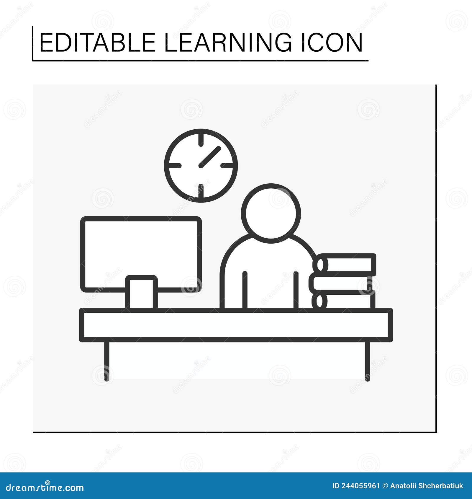 Lesson line icon stock vector. Illustration of global - 244055961