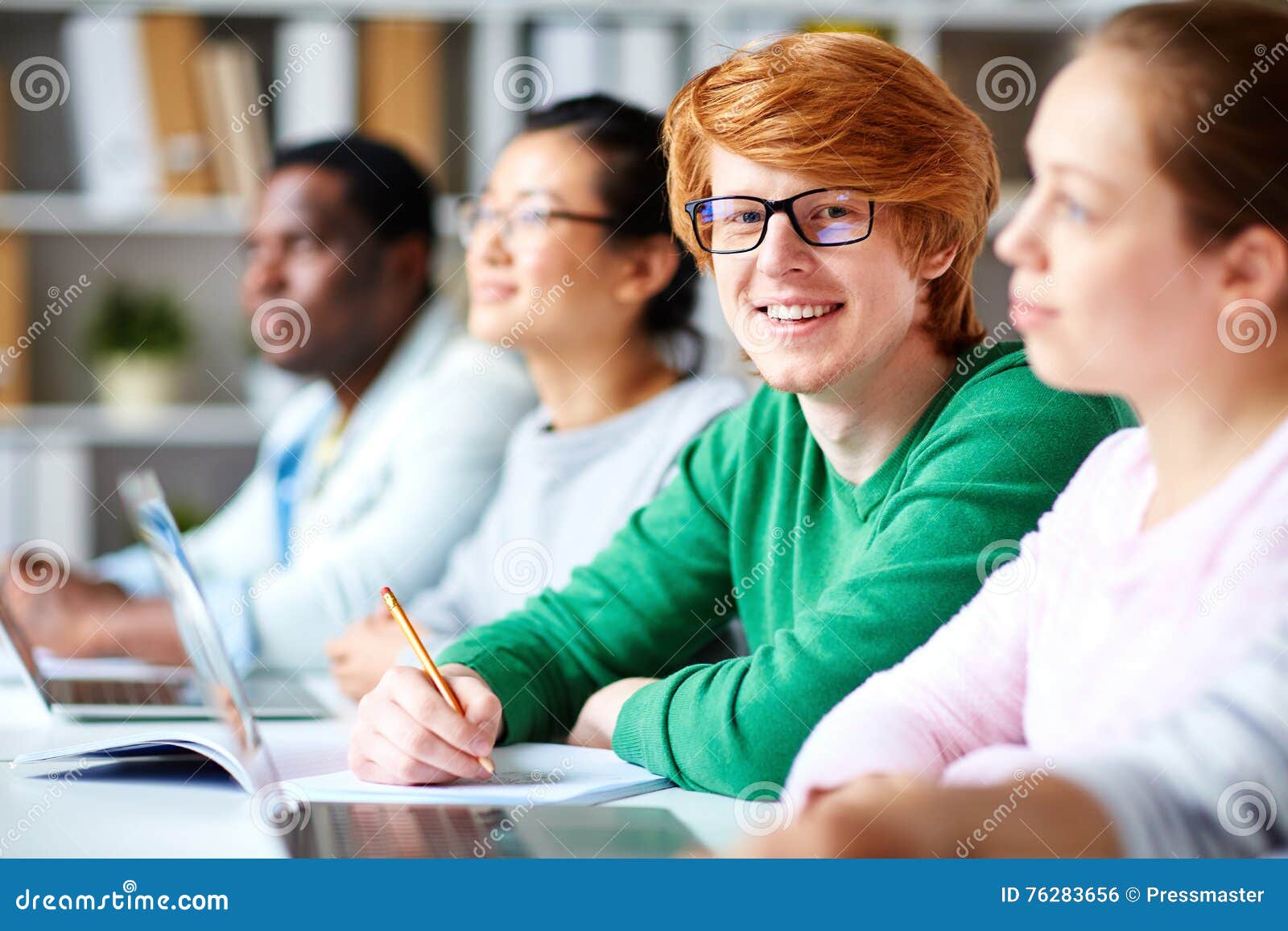 At the lesson stock photo. Image of group, writing, copybook - 76283656