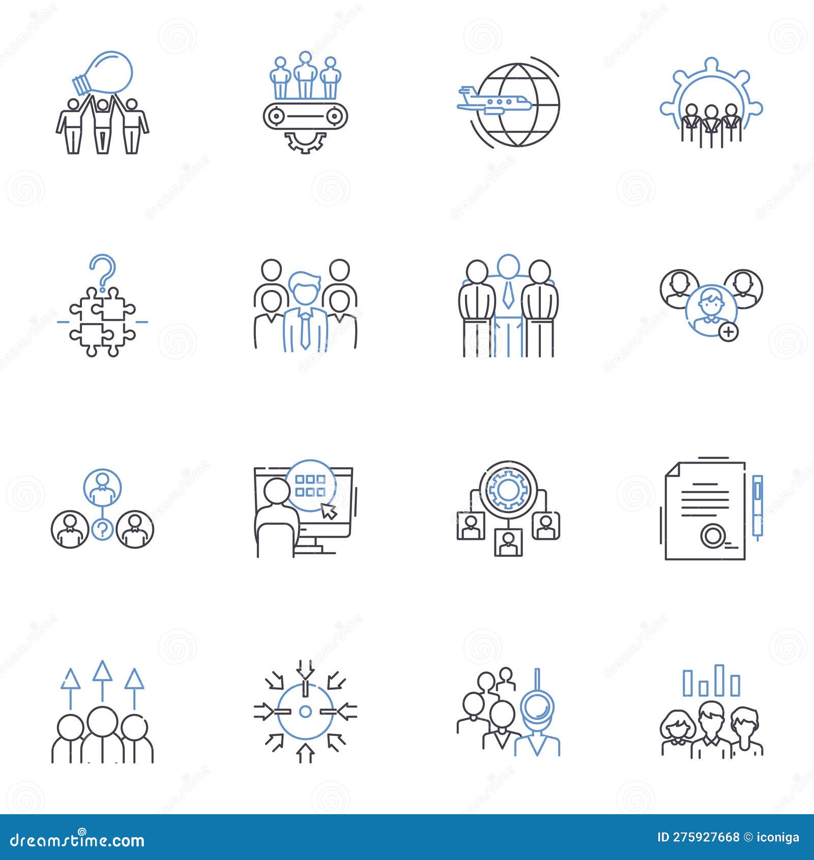 Lesson Plan Line Icons Collection. Structure, Objectives, Curriculum ...