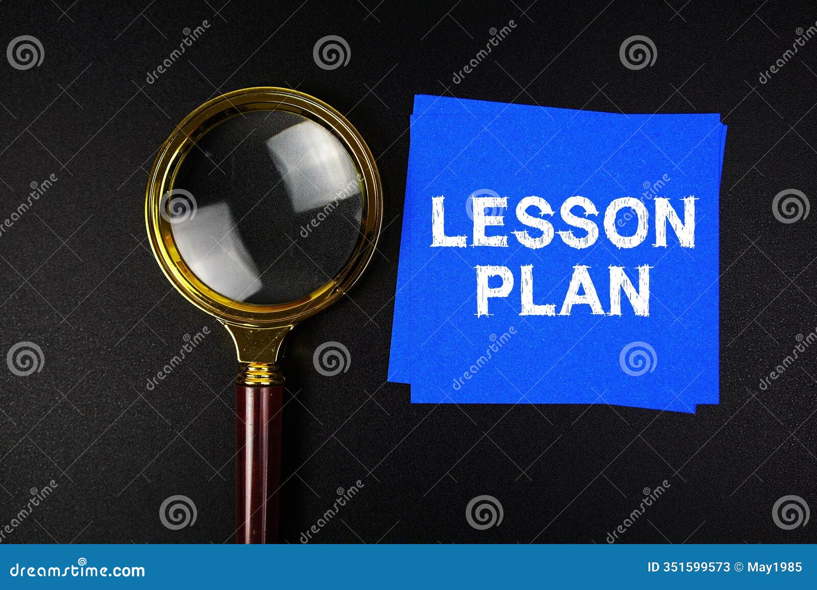 Lesson Plan Text on Sticky Note with Magnifying Glass on Concrete ...