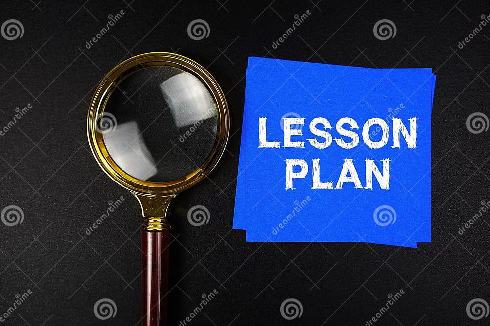 Lesson Plan Text on Sticky Note with Magnifying Glass on Concrete ...