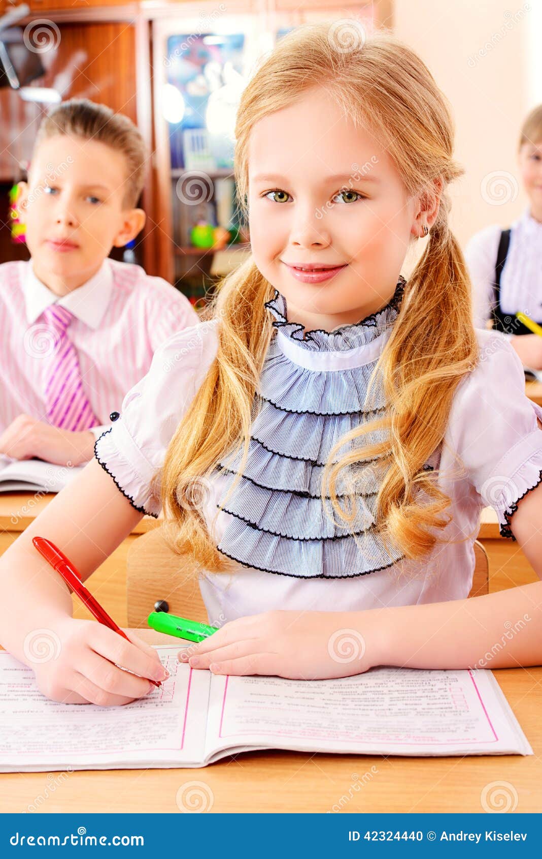 During the lesson stock photo. Image of faces, friends - 42324440