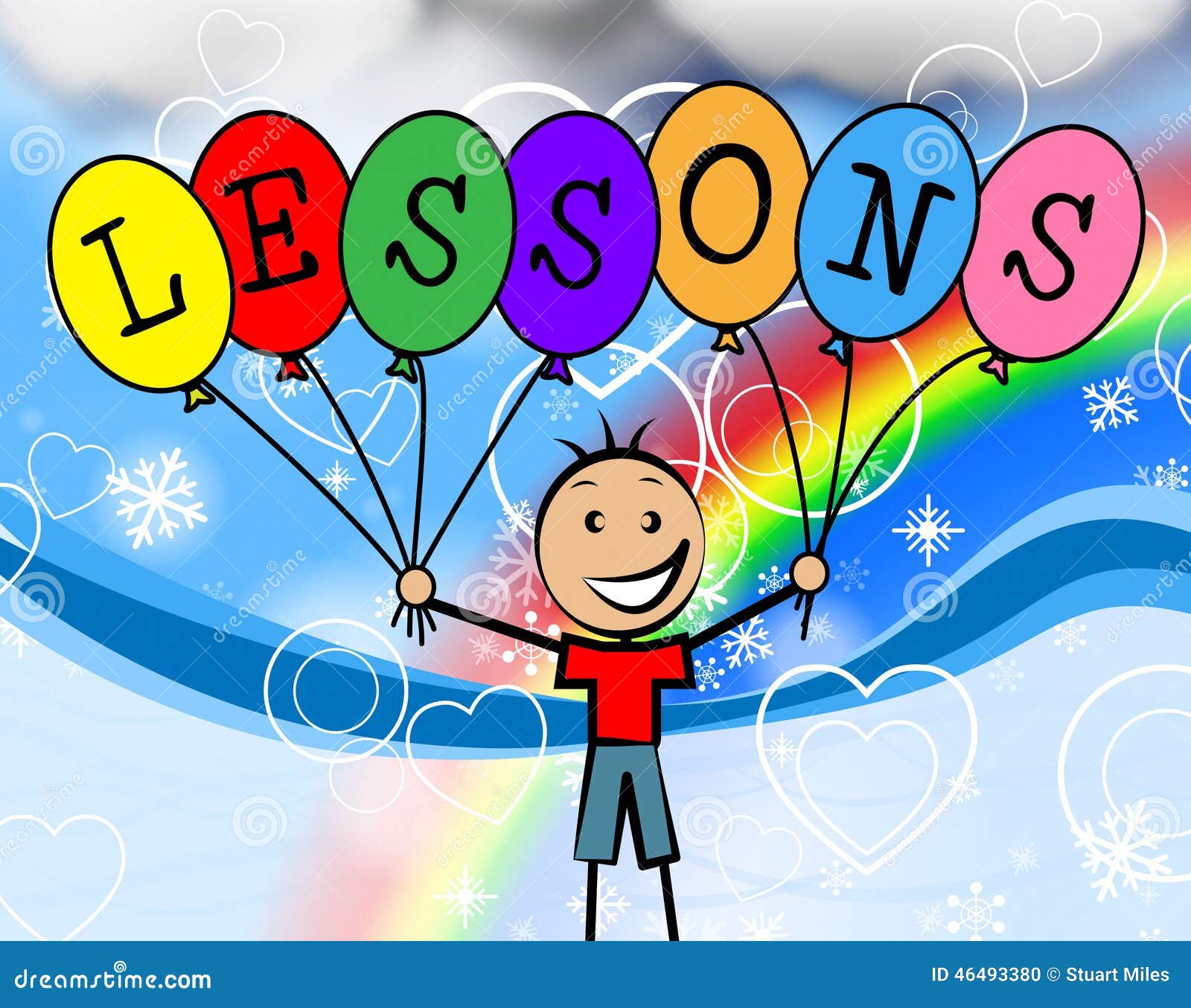 Lessons Balloons Represents Learning College and Train Stock ...