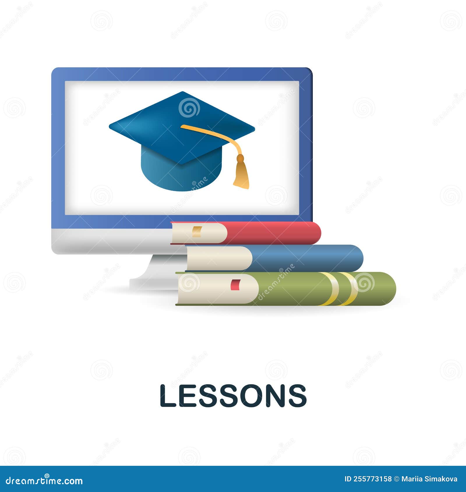 Lessons Icon. 3d Illustration from Business Training Collection ...