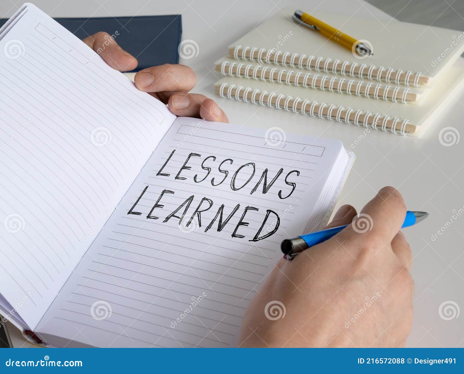 Lessons Learned Concept. the Man Made a Diary Entry. Stock Photo ... Lessons Learned Concept. the Man Made a Diary Entry. Stock Photo ...