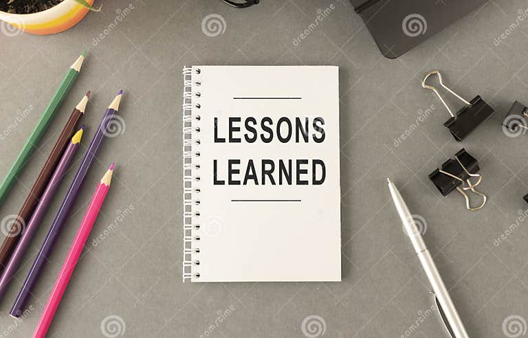 Lessons Learned Text Concept Write Stock Photo - Image of education ...