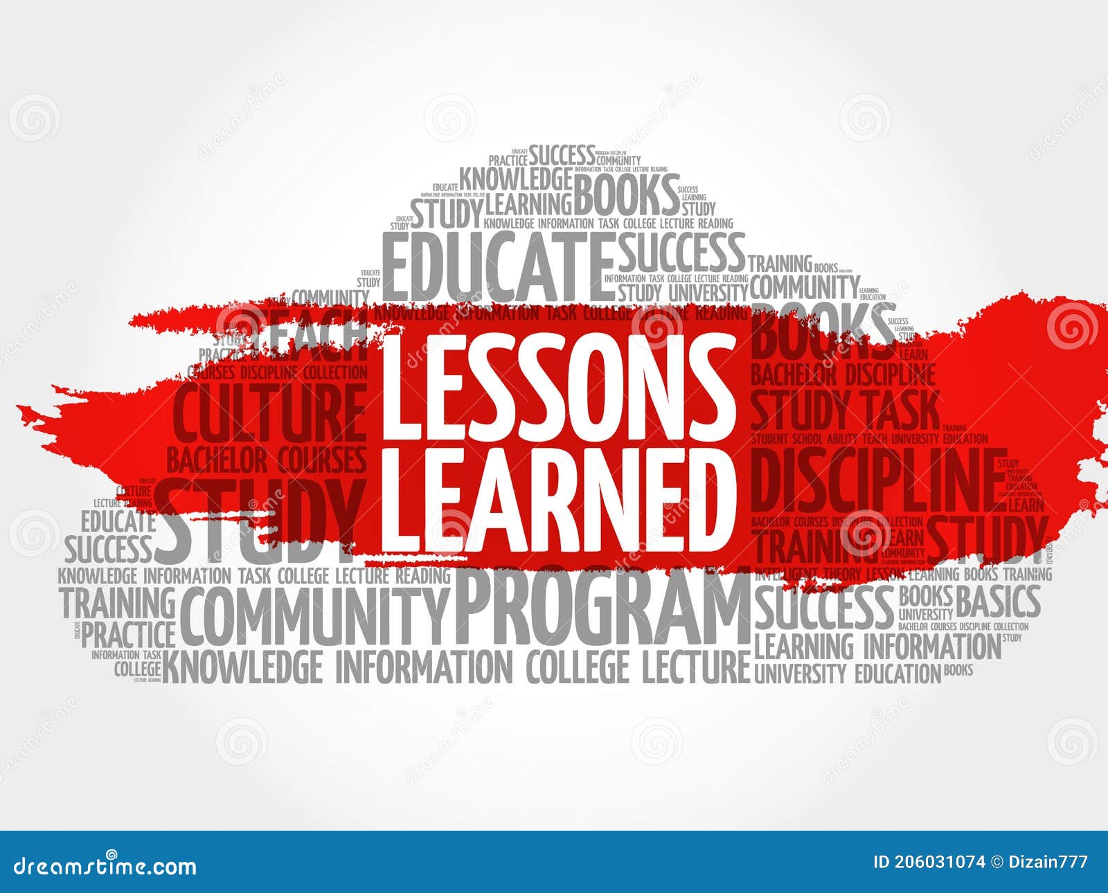 Lessons Learned word cloud stock illustration. Illustration of growing ...