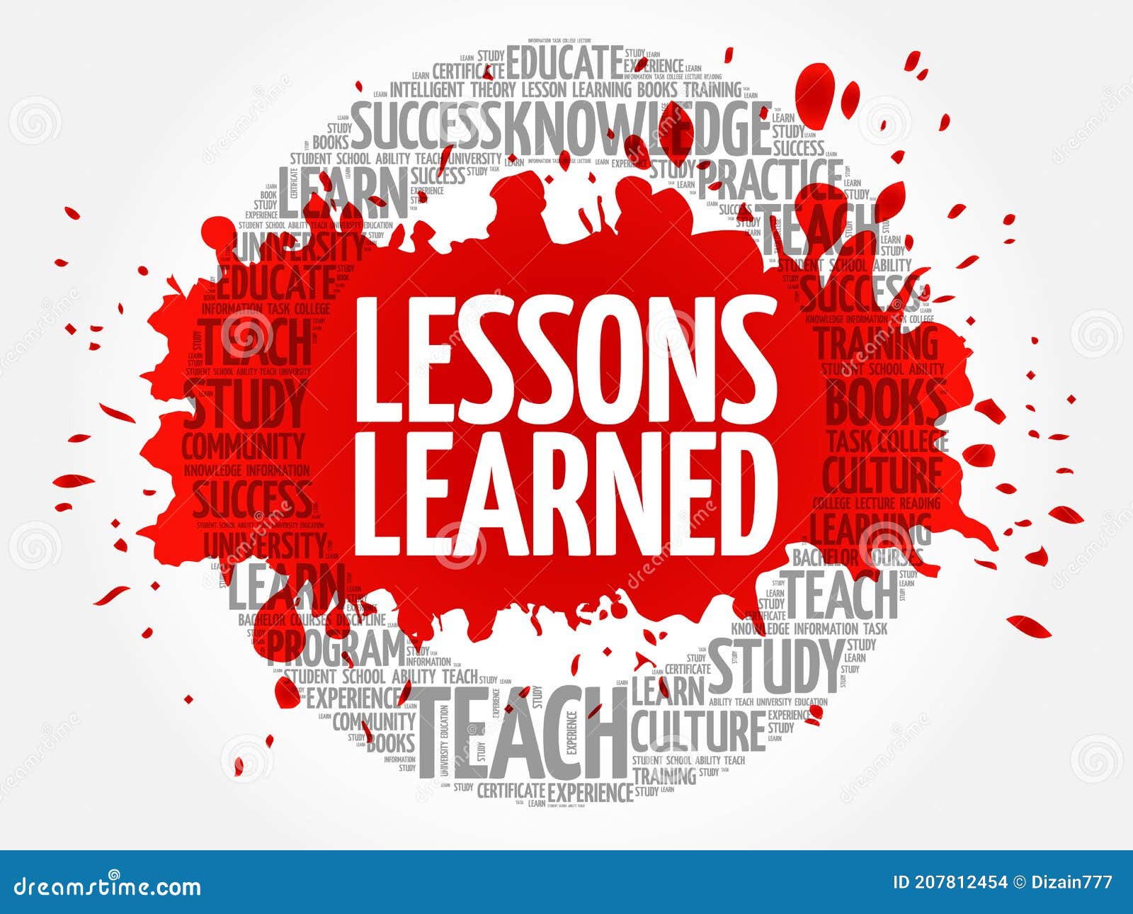 Lessons Learned word cloud stock illustration. Illustration of comment ...