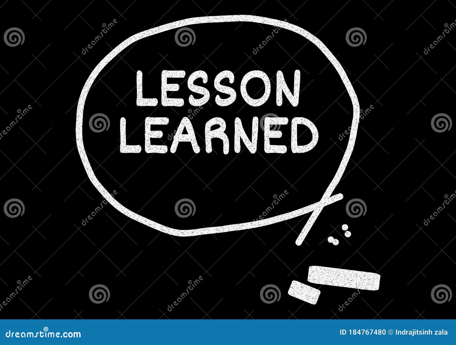 Lessons Learned Written on a Chalkboard Stock Illustration ...