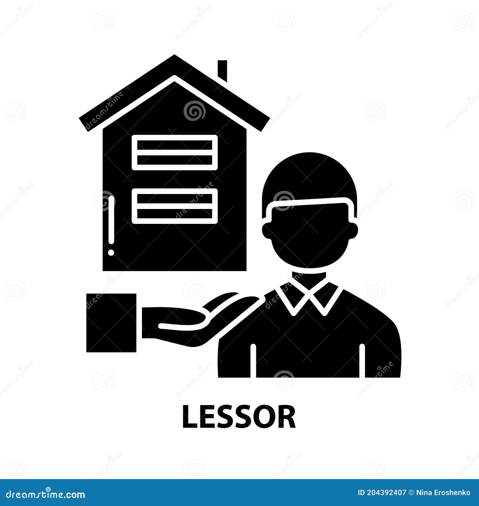 Lessor Icon, Black Vector Sign with Editable Strokes, Concept ...