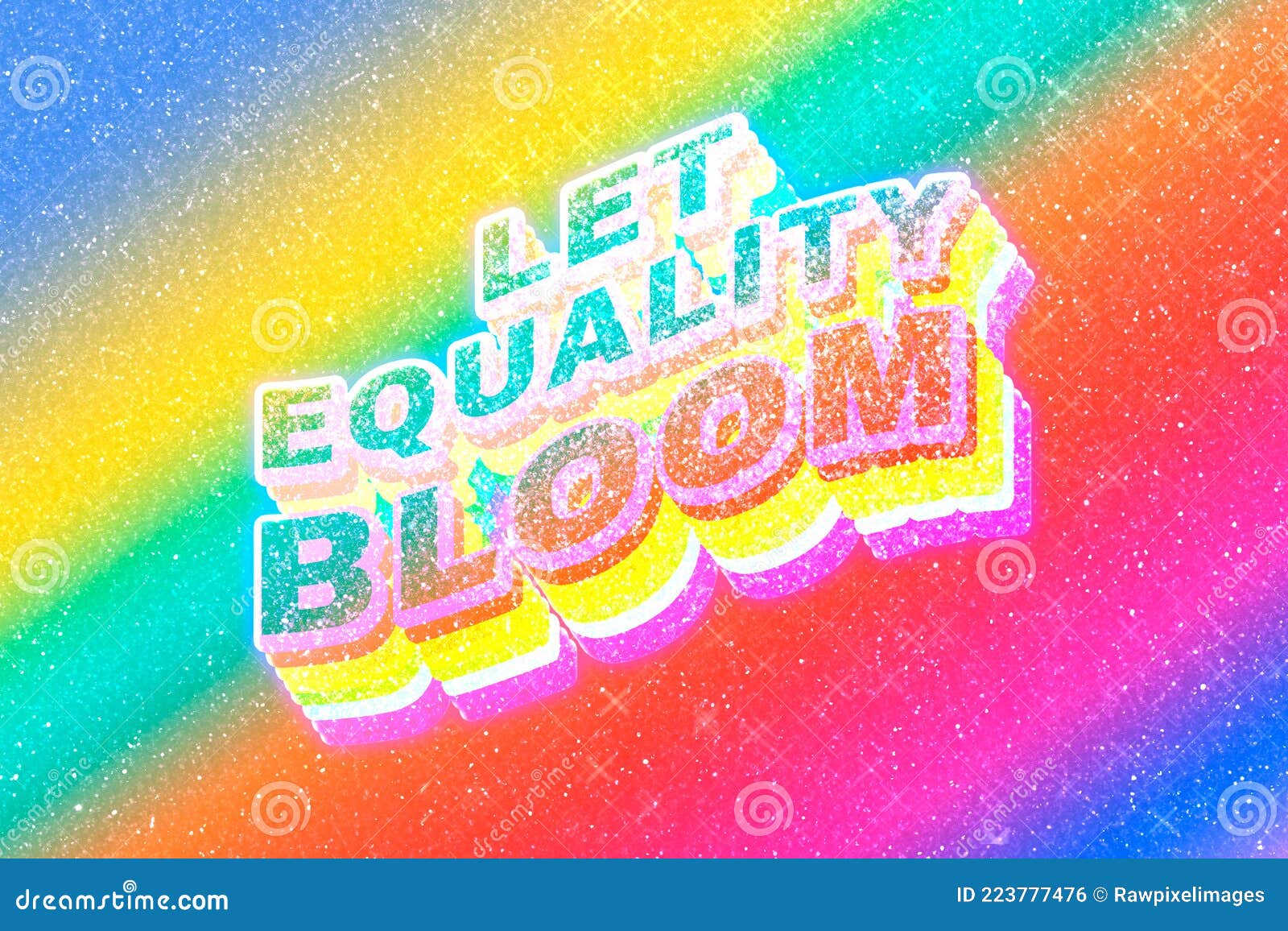 Let Equality Bloom Word 3d Effect Typeface Rainbow Gradient Stock ...
