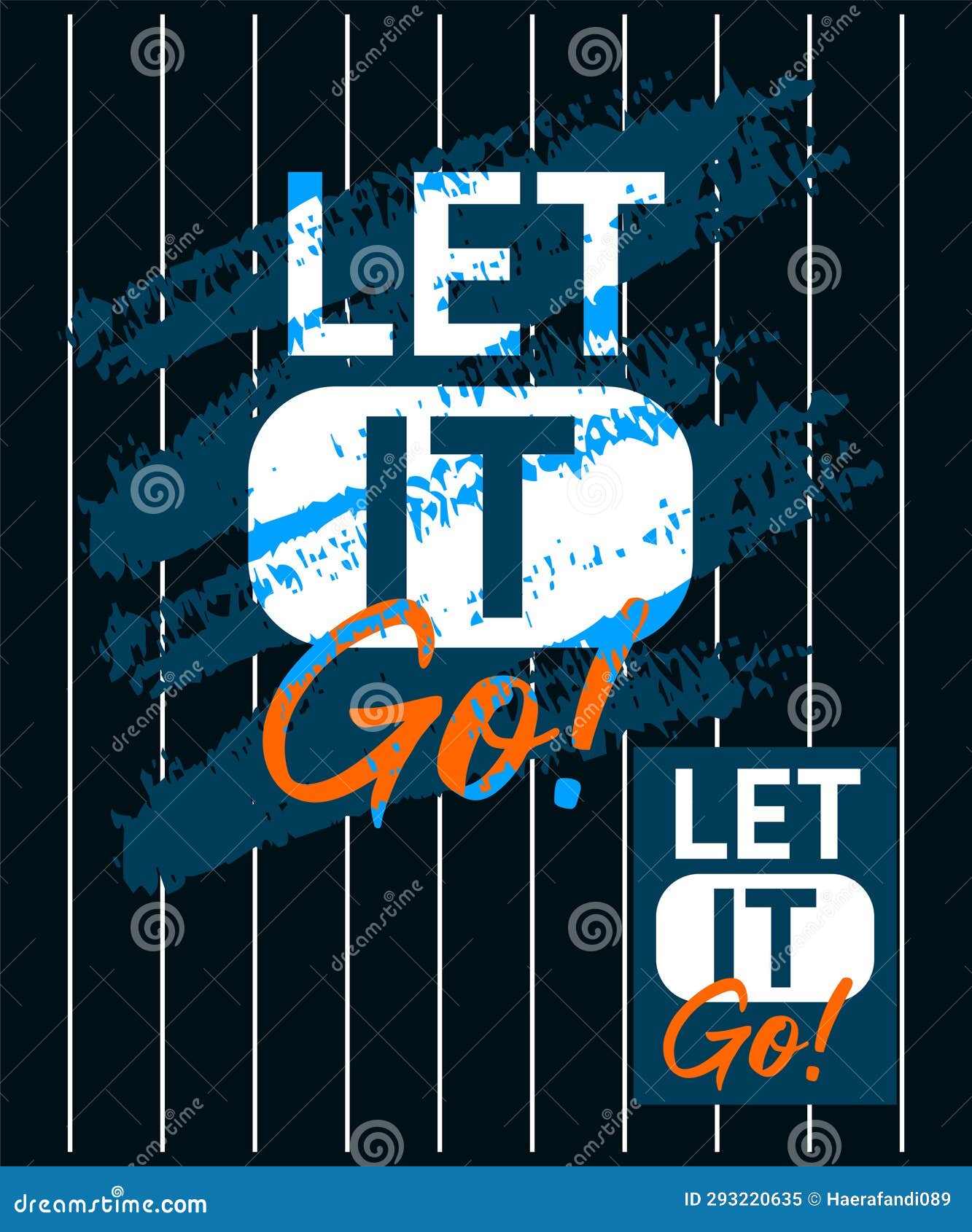 Let It Go Motivational Stroke Typepace Design Short Phrases Quotes