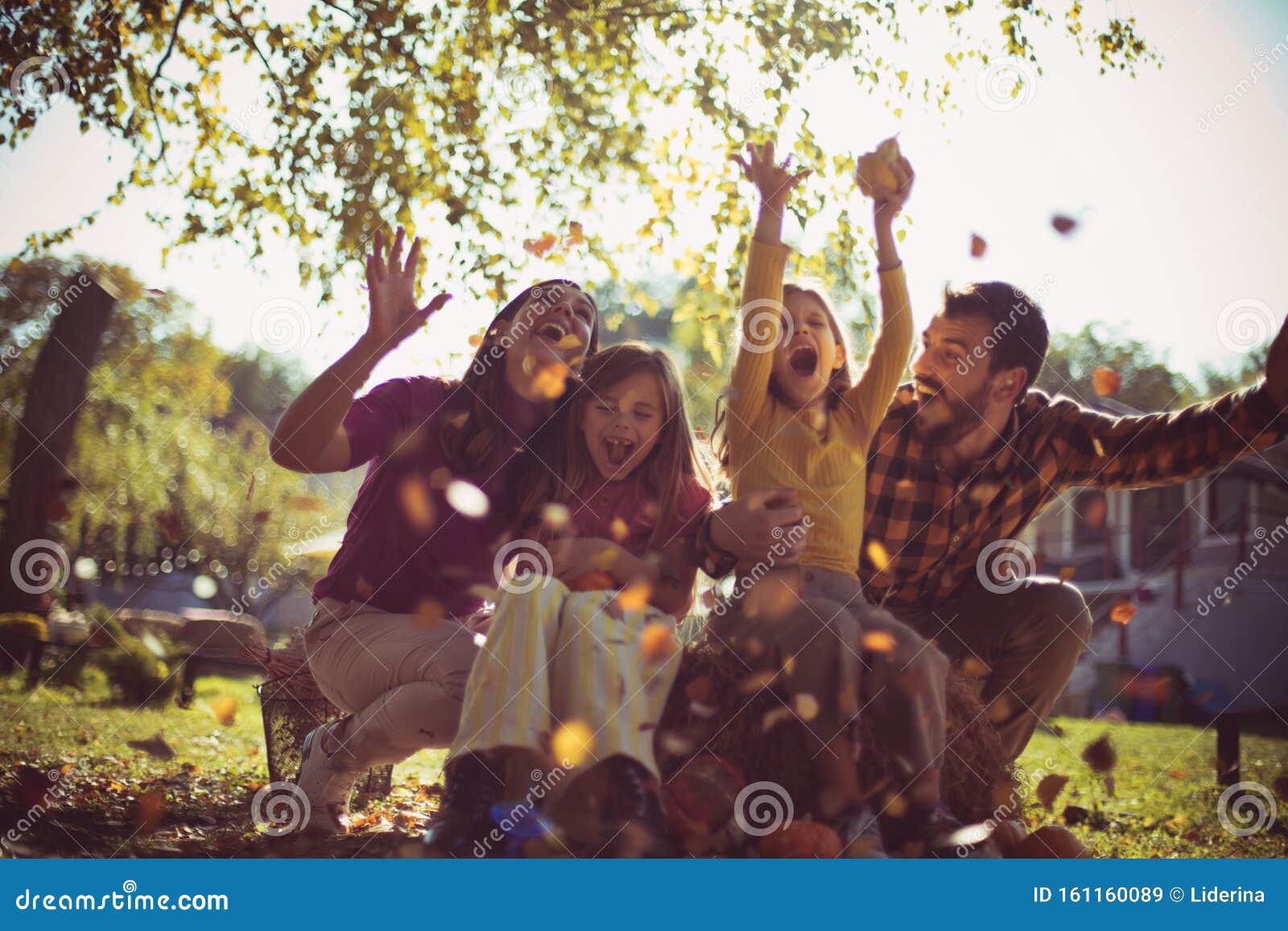 Let the Leaf-playing Fun Begin Stock Image - Image of child, little ...