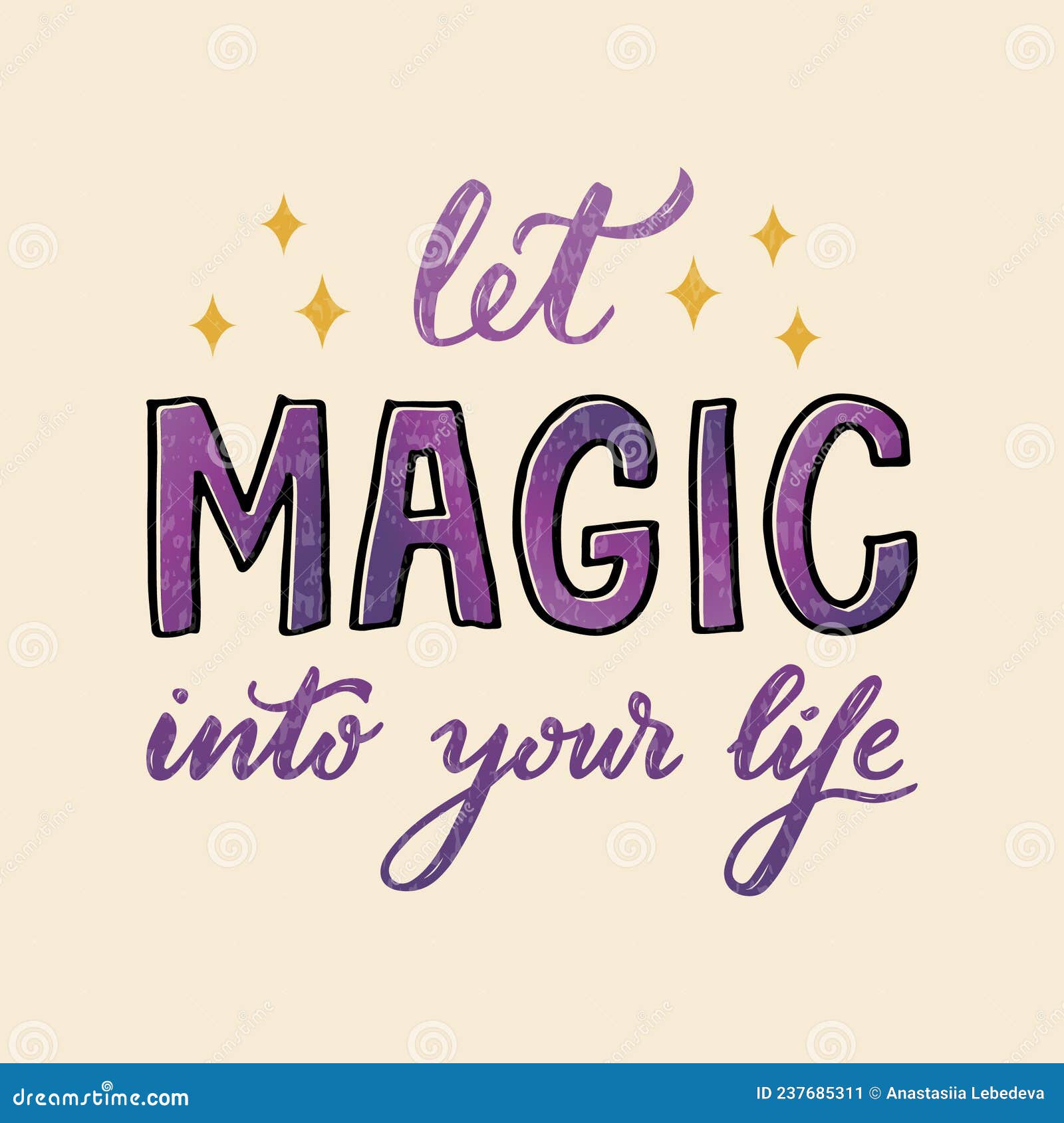 Let Magic into Your Life Gradient Text with Textured Effect Stock ...