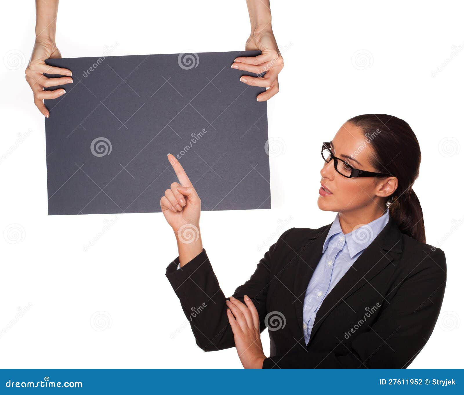 Let Me Demonstrate on the Chalkboard Stock Photo - Image of hands ...