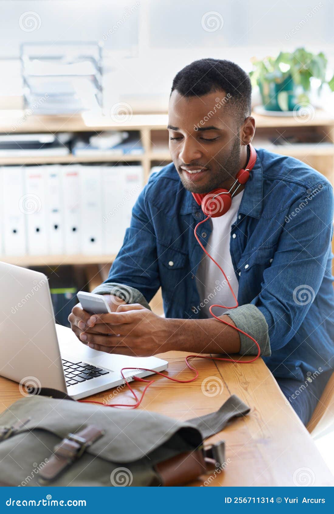 Let Me Just Text My Client Back...a Handsome Casually Dressed ...