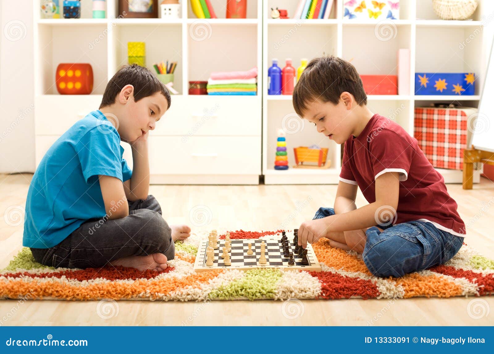 Let Me Show You a Move - Kids Playing Chess Stock Image - Image of ...