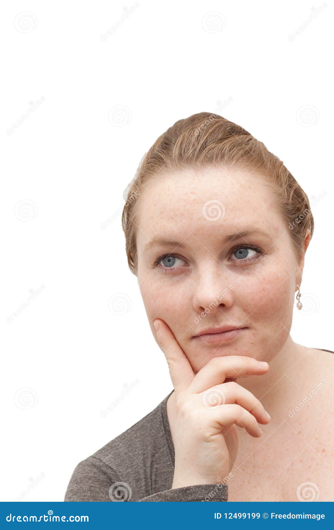 Let Me Think - Woman Thinking Happy Thoughts Stock Image - Image of ...