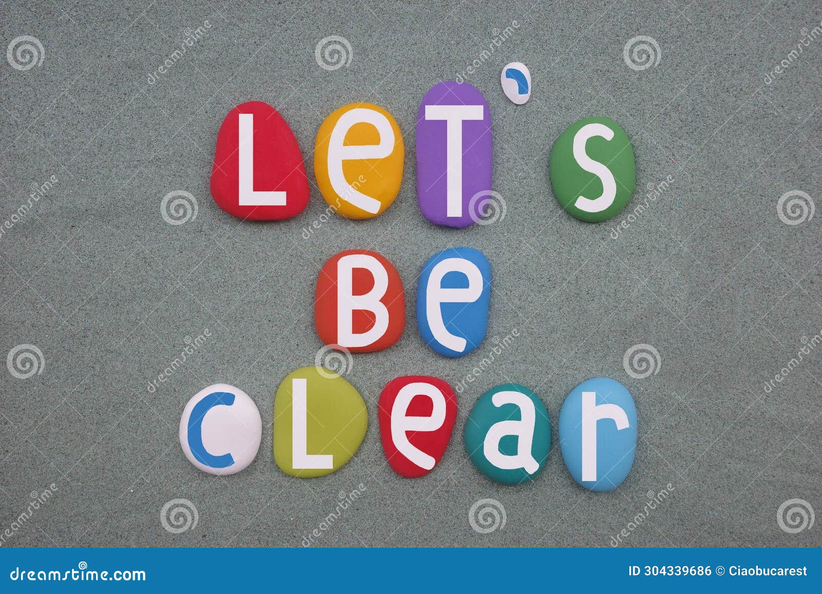 Let S Be Clear, Creative Slogan Composed with Multi Colored Stone ...