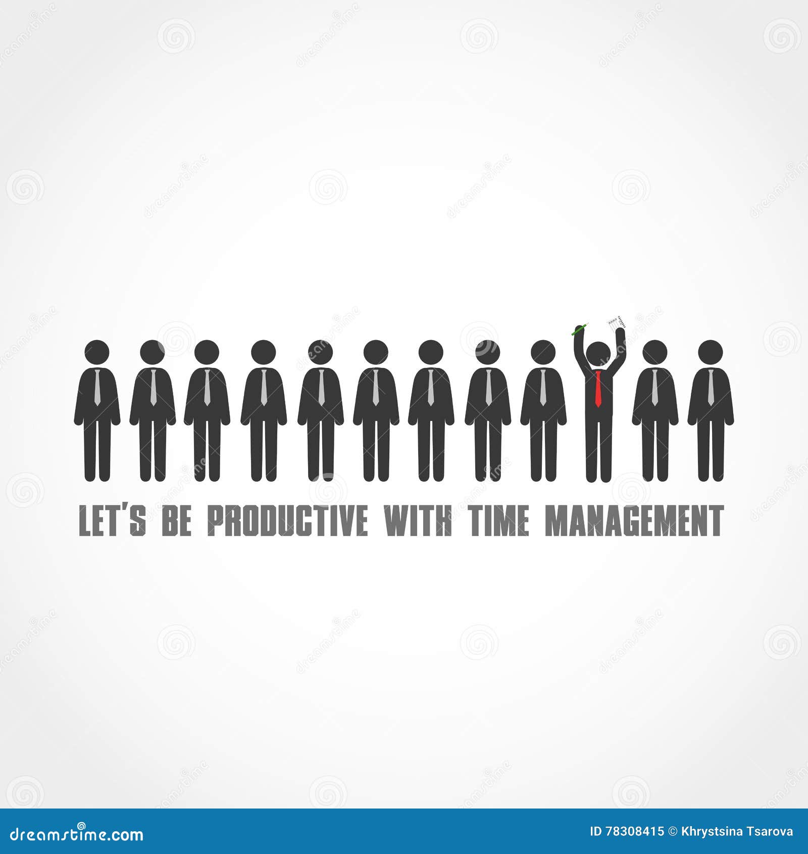 Let S Be Productive with Time Management Stock Vector - Illustration of ...