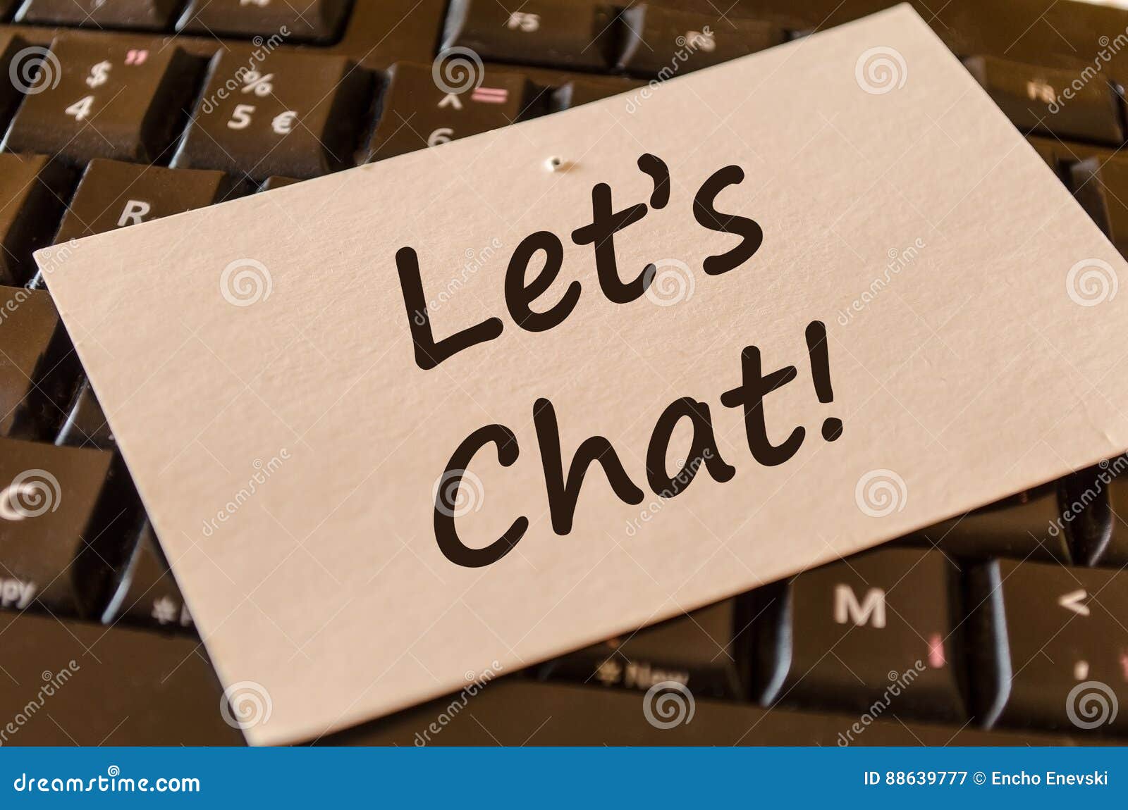 Let S Chat Text Note Concept Stock Image - Image of paper, internet ...