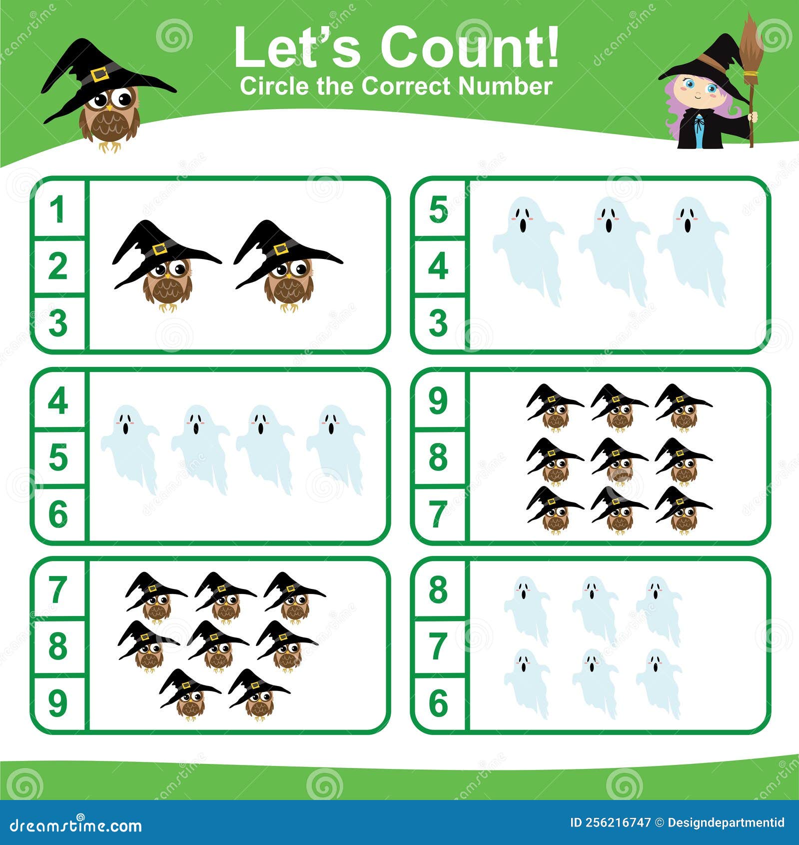 Printable Halloween Theme Let S Counting And Circle The Correct Number