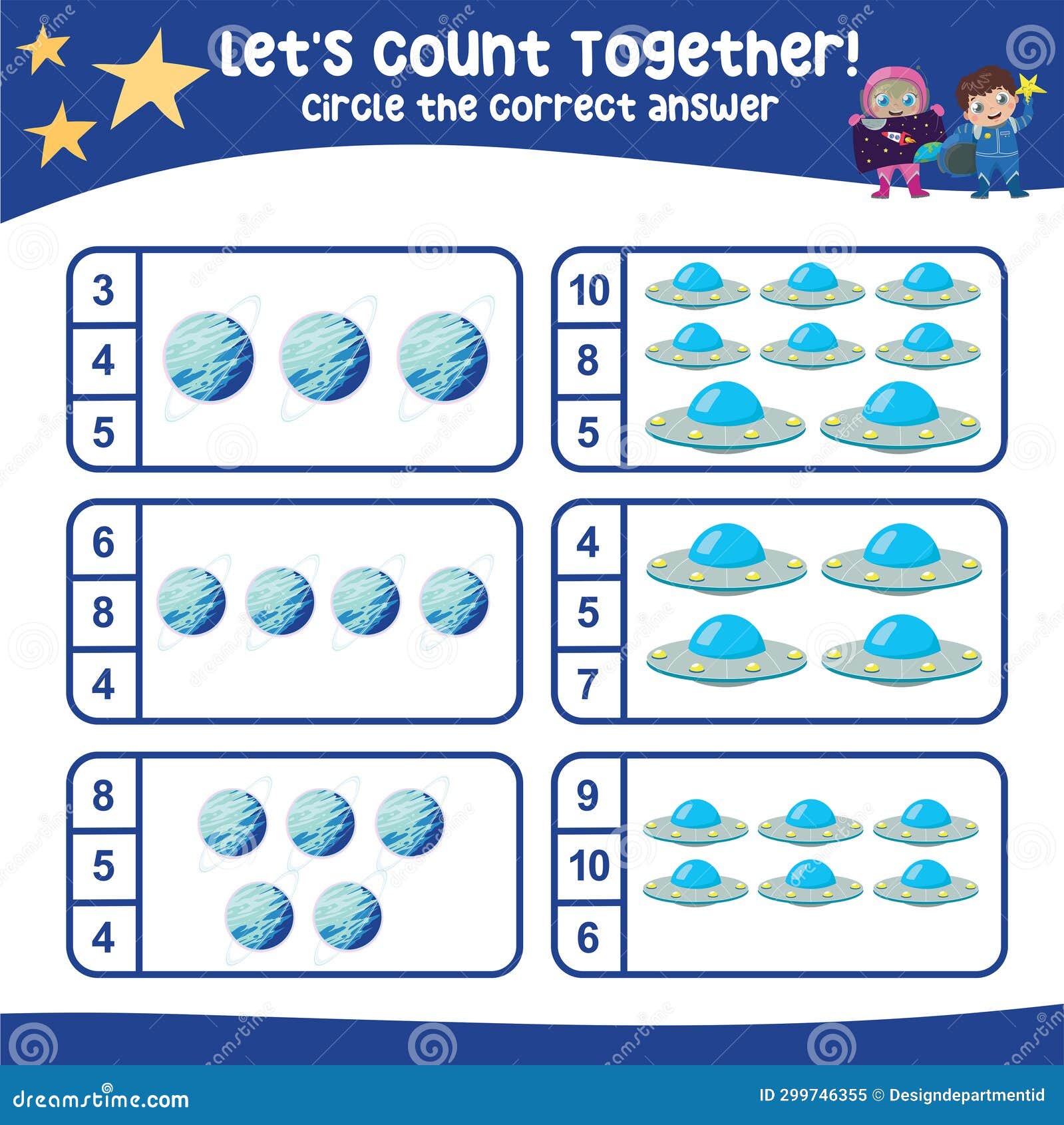 Let’s Count Together. Circle the Correct Answer. Mathematic Count and ...
