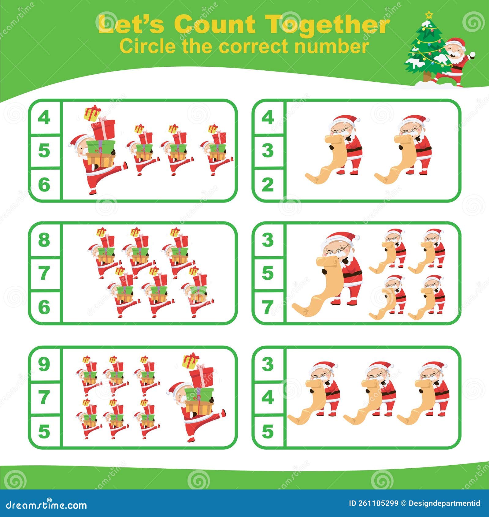 Christmas Worksheet for Children. Educational Printable Math Worksheet ...