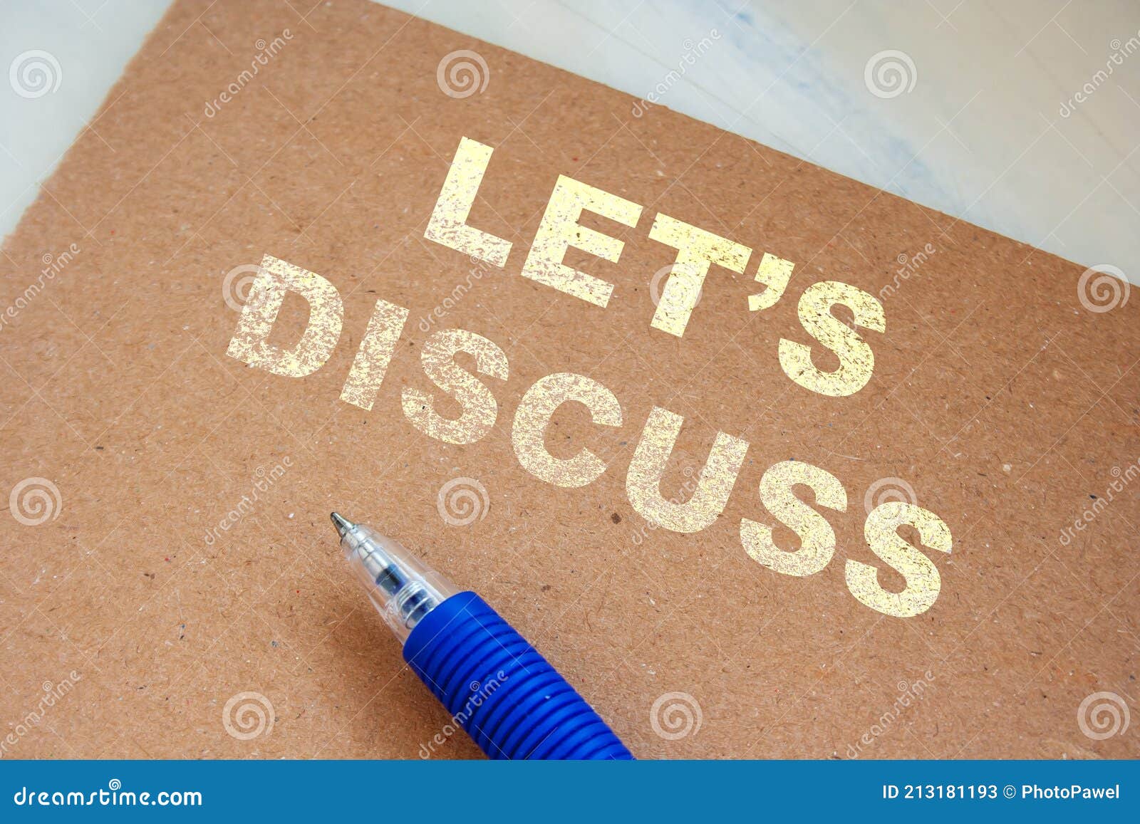 Let`s Discuss Message on Paper. Conversation Chat Meeting Stock Image ...