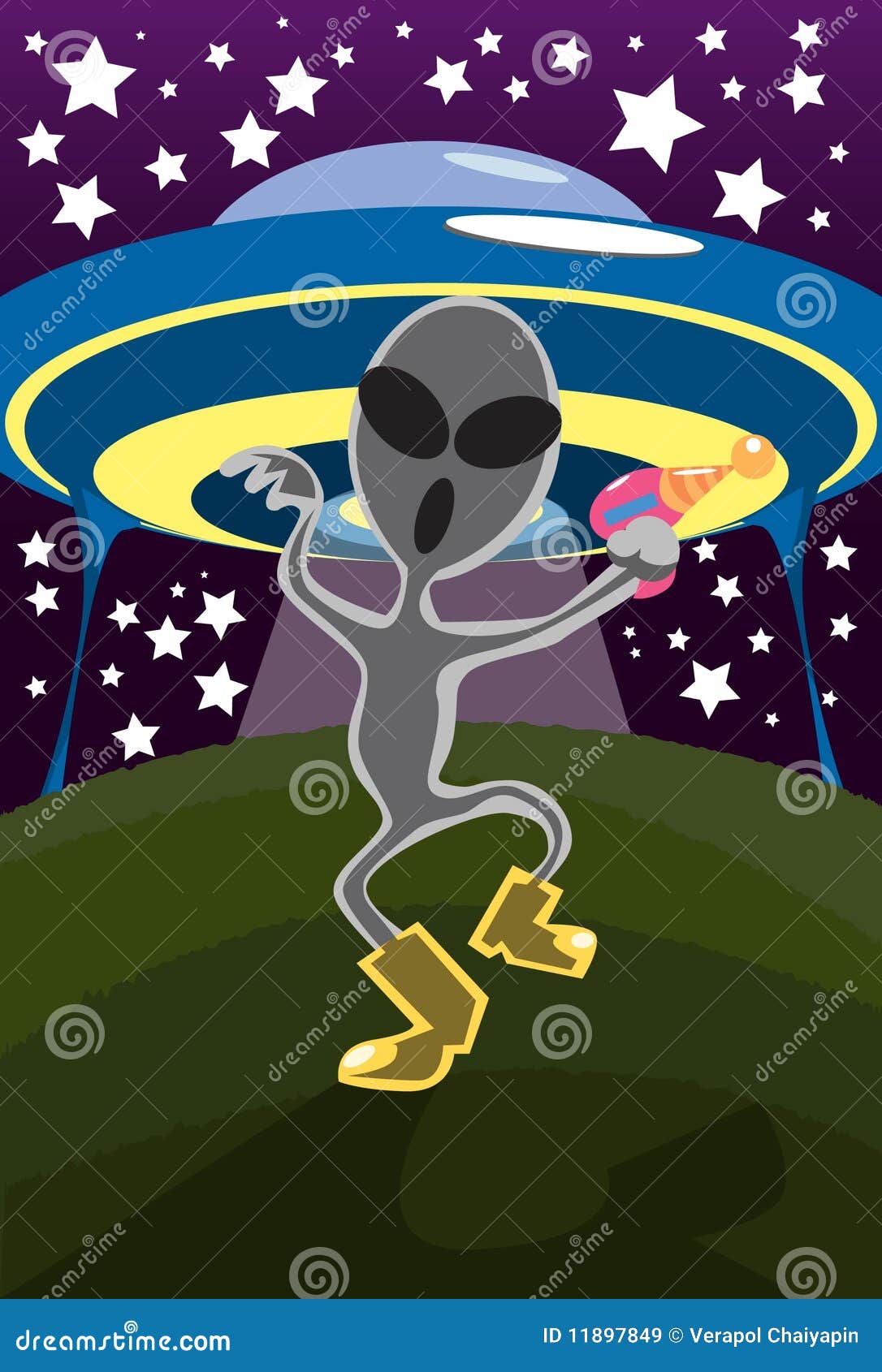 Let s Do the Alien Walk! stock illustration. Illustration of space ...