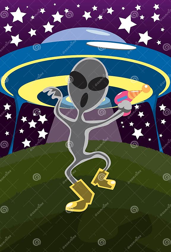 Let s Do the Alien Walk! stock illustration. Illustration of space ...