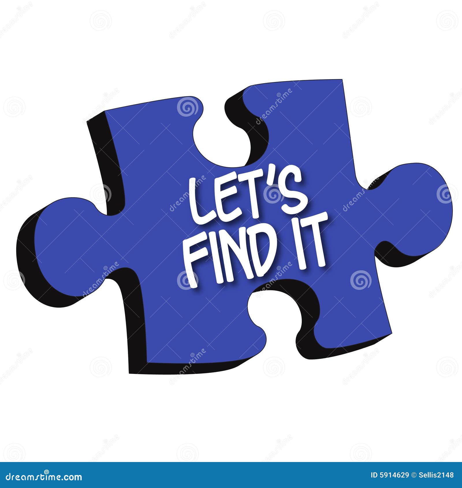 Let S Find it 3D Puzzle Piece Stock Illustration - Illustration of ...