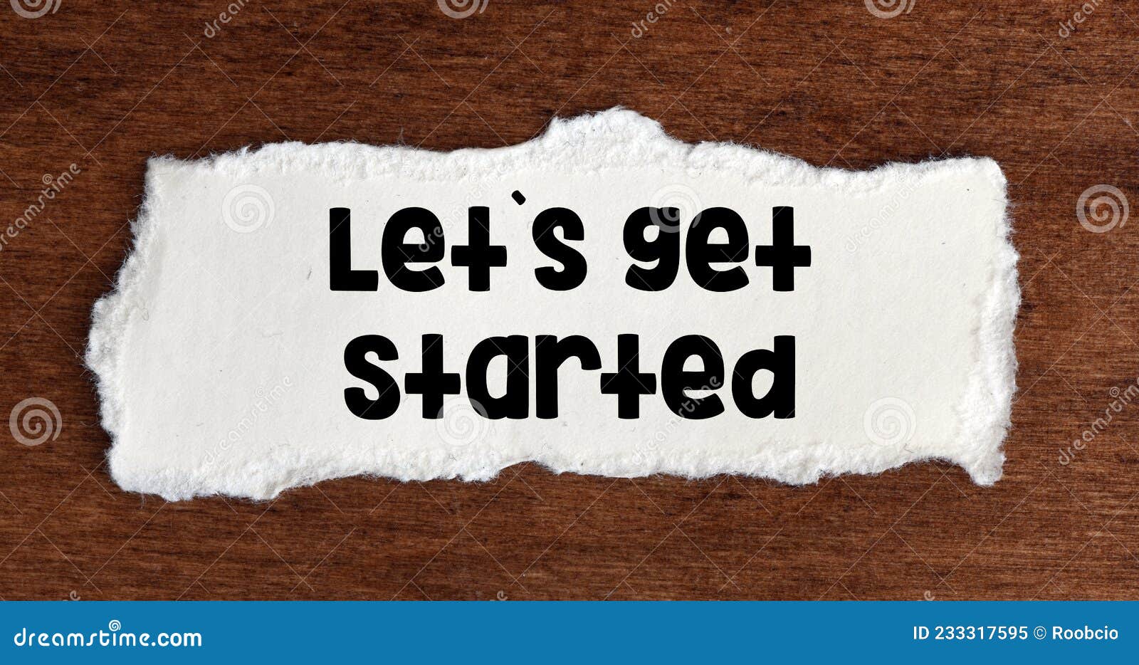 Let`s Get Started Words on a Small Piece of Paper Stock Image - Image ...