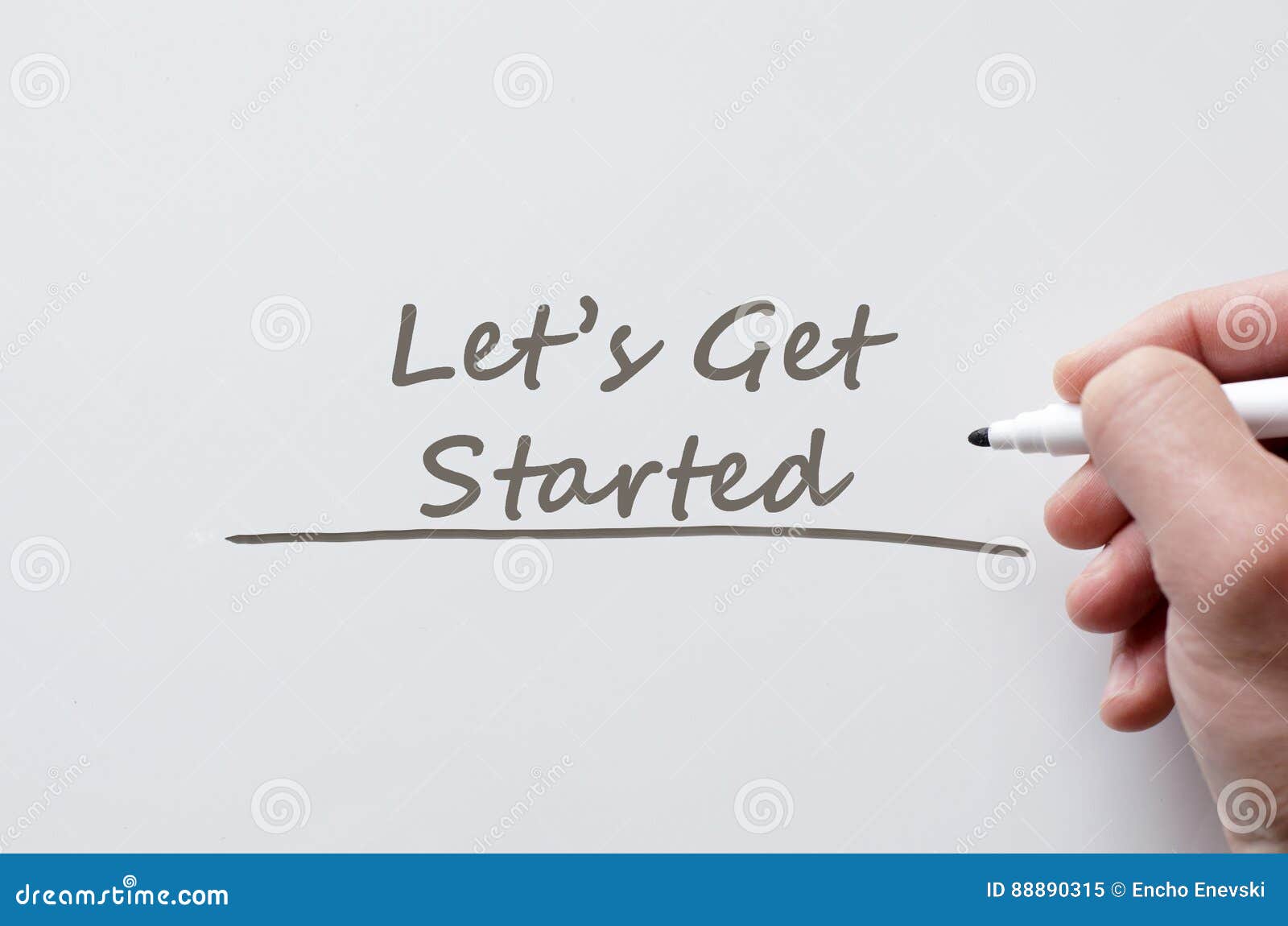 Let S Get Started Written on Whiteboard Stock Image - Image of ...