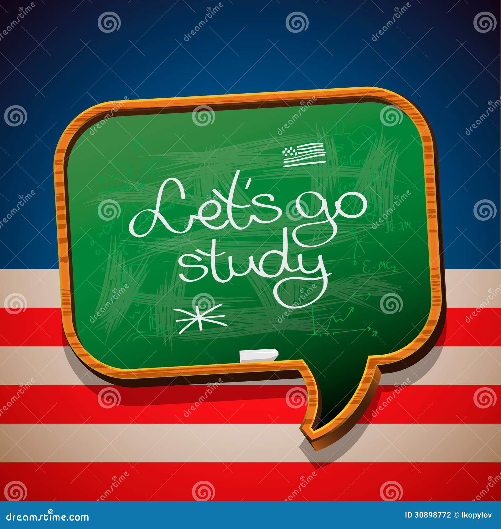 Let S Go Study - Handwritten on Blackboard Stock Vector - Illustration ...