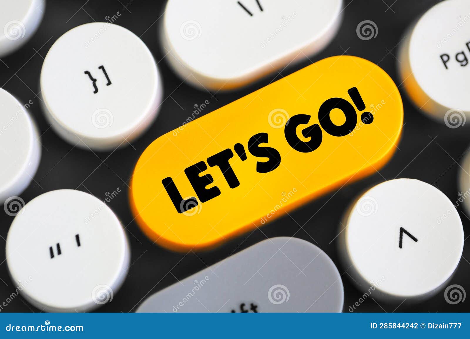 Let S Go Text Concept Button on Keyboard for Presentations and Reports ...
