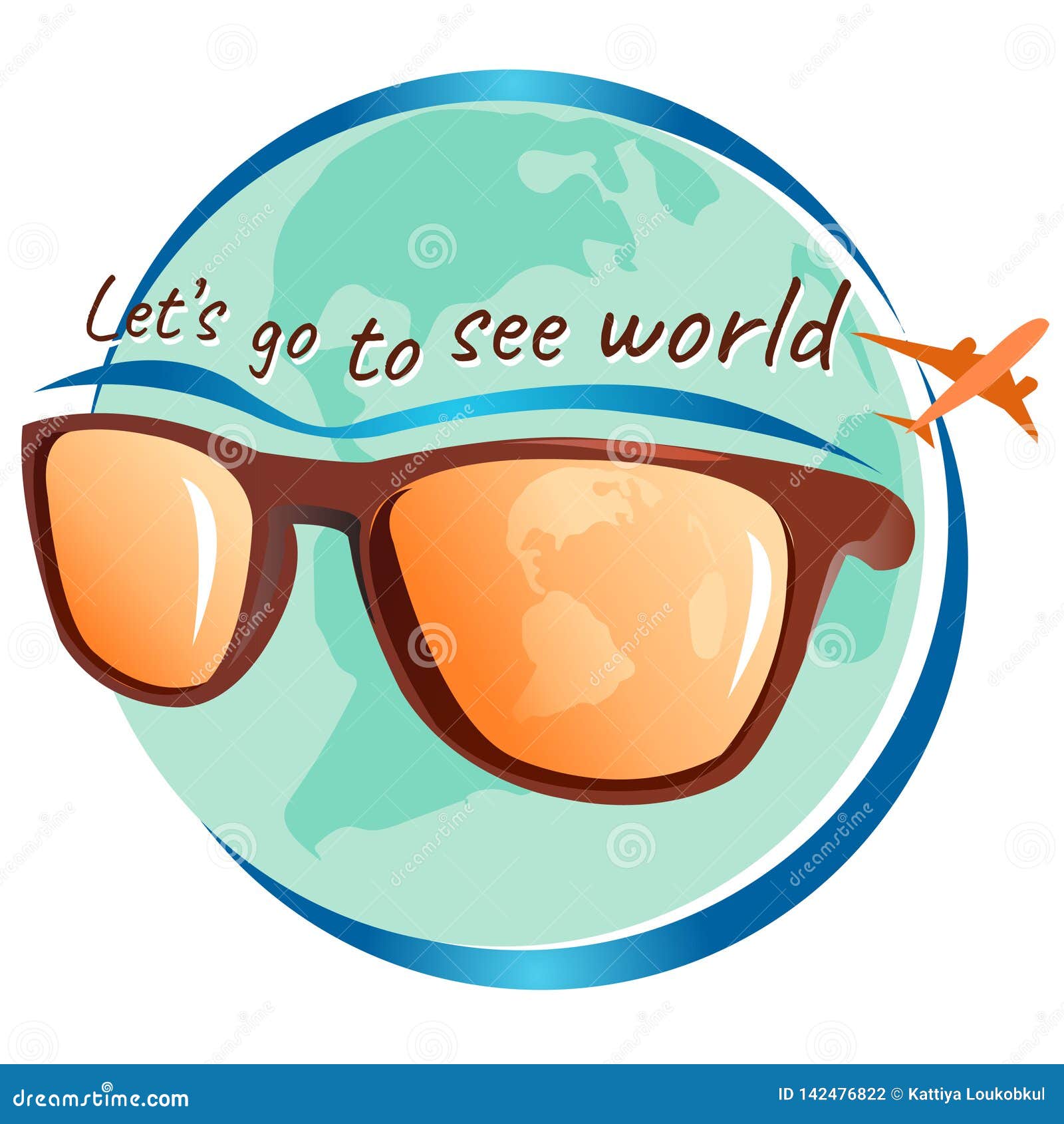Let`s Go To See World, Vector Illustration Stock Vector - Illustration ...