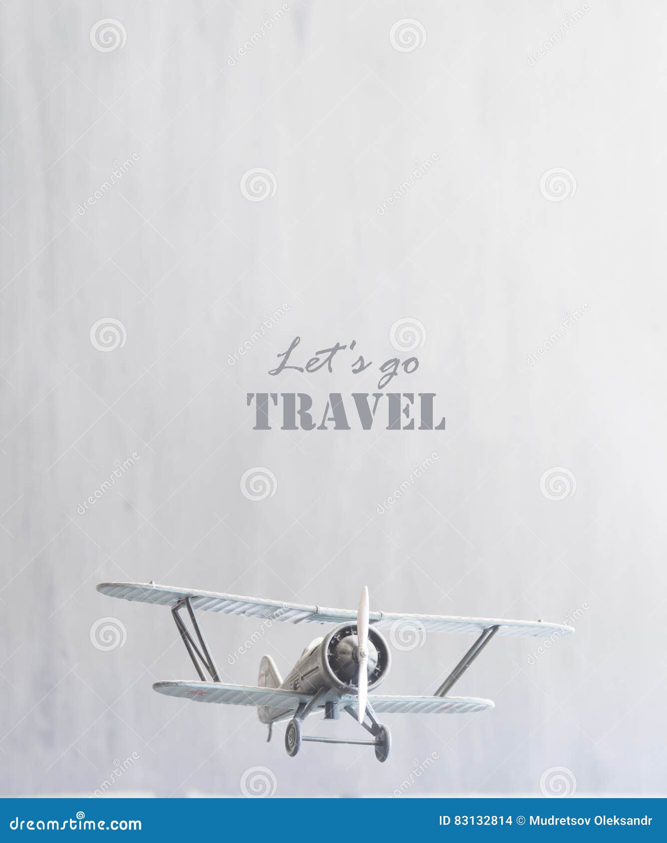 Let S Go Travel Text and Retro Plane, Vacation Idea Stock Photo - Image ...