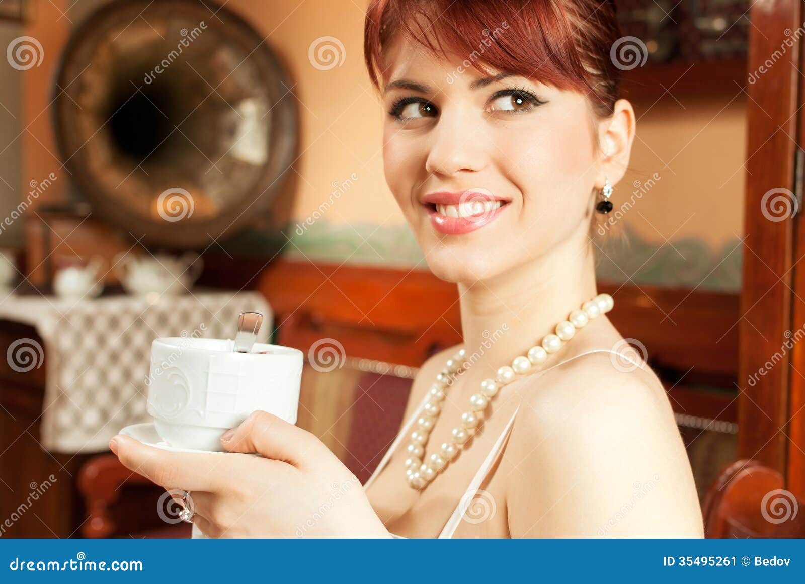 Let s have a cup of tea stock image. Image of fashion - 35495261