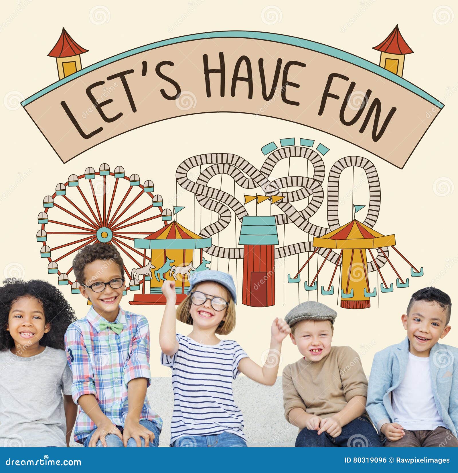 Let`s Have Fun Children Kids Graphic Concept Stock Photo - Image of ...