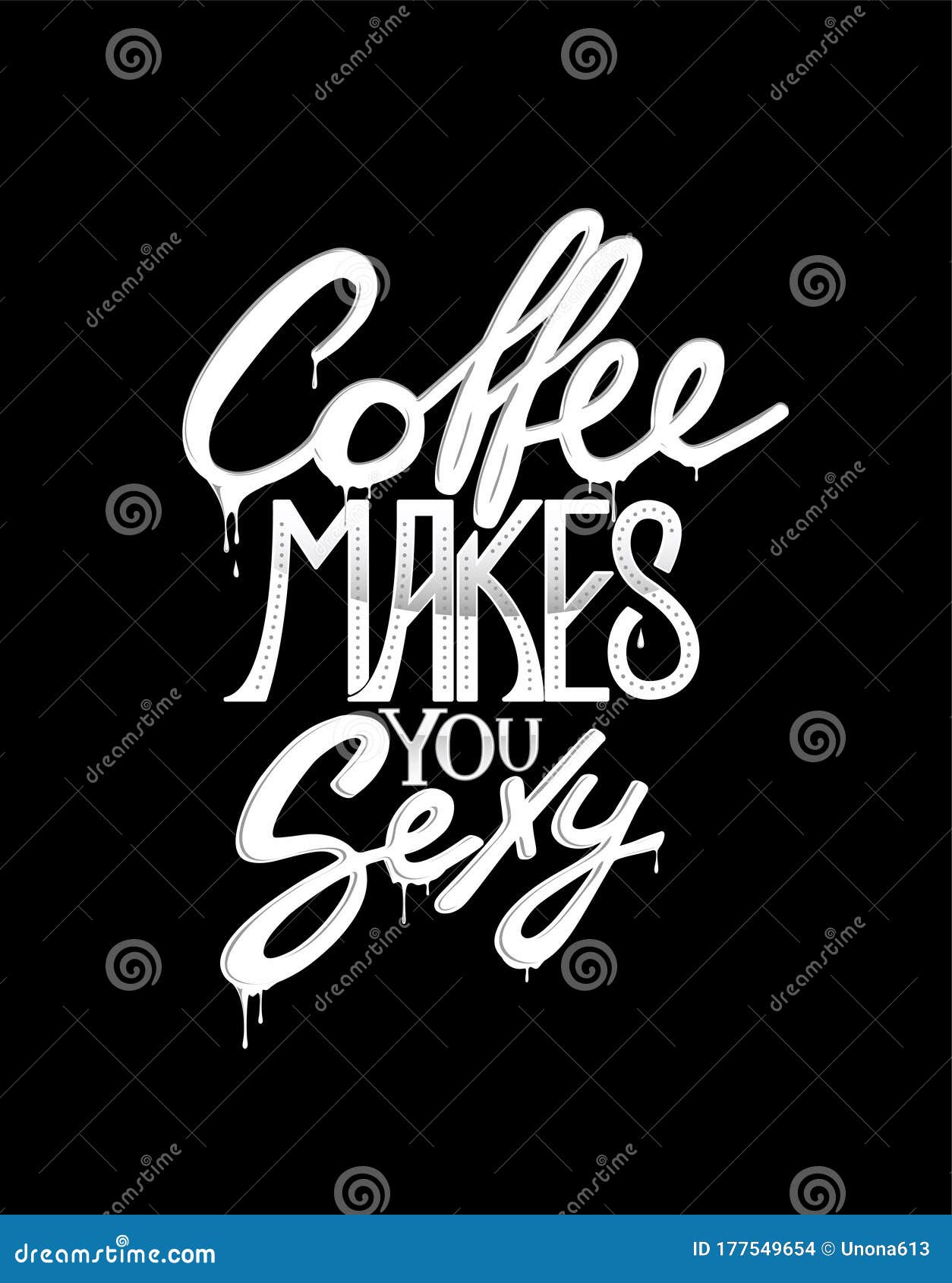 Coffee Makes You White Lettering. Stock Vector - Illustration of design ...